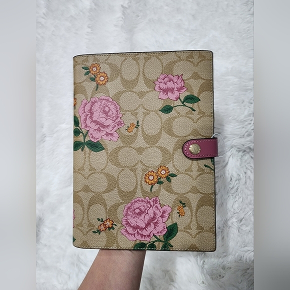 Coach | Office | Coach Notebook In Signature Canvas With Prairie Rose ...